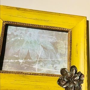 Pier 1 | Other | Pier One Imports Rustic Wooden Yellow Frame | Poshmark